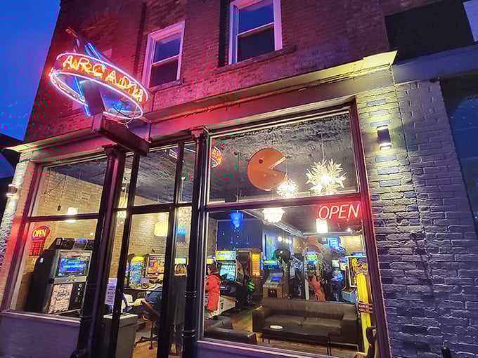 Game on! Step into this neon-lit time machine and prepare to battle your way through a pixelated paradise of nostalgia.