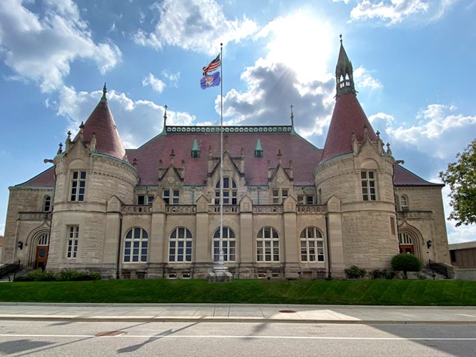When your local post office has delusions of grandeur. Stamps and turrets - why not? Photo credit: Go Great Lakes Bay