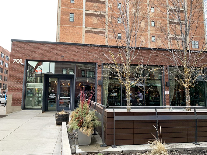 Keg heaven! The Freehouse's ceiling decor is a beer lover's dream and an acrophobe's nightmare. Photo credit: Kimberly F.