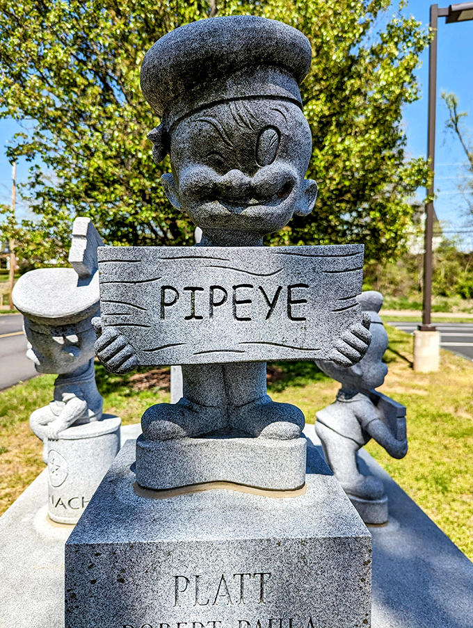 Toot toot! Chester's strong to the finish with this whimsical trail. Olive Oyl's never looked so statuesque!