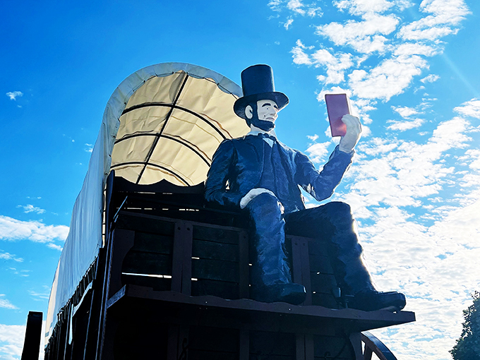 Four score and seven... feet high? Lincoln's supersized wagon is manifest destiny on steroids.