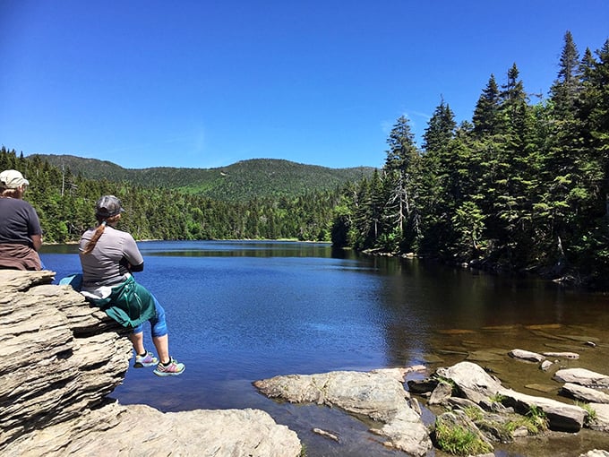 Nature's obstacle course: Boulders and beauty compete for your attention in this green gauntlet.