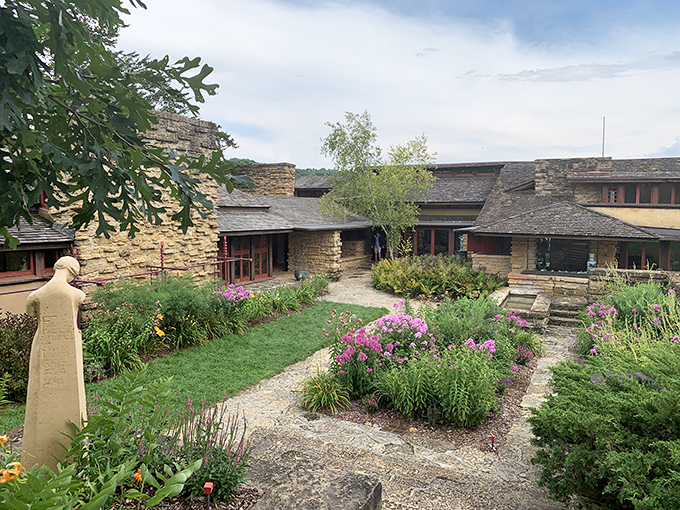 Nature meets nurture at Taliesin. Wright's home proves that houses can be one with the landscape, no camouflage needed.