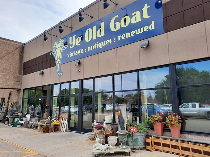 More than just a clever name, this shop's exterior is a teaser for the eclectic treasures waiting to be discovered within.