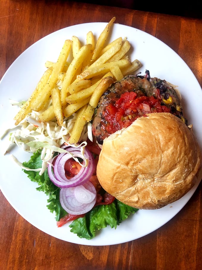 Burger perfection achieved! This beauty could make even the most devoted health nut consider a cheat day. Resistance is futile.