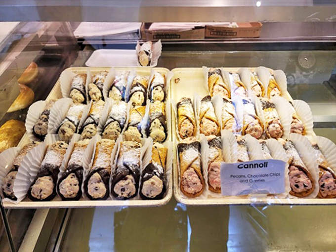 Cannoli, oh cannoli! These crispy tubes of joy are stuffed fuller than a Thanksgiving turkey. Mangia!