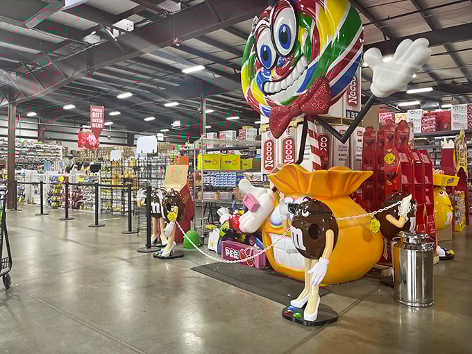 M&M's on steroids! This larger-than-life candy decor is enough to make even the Jolly Green Giant feel small.