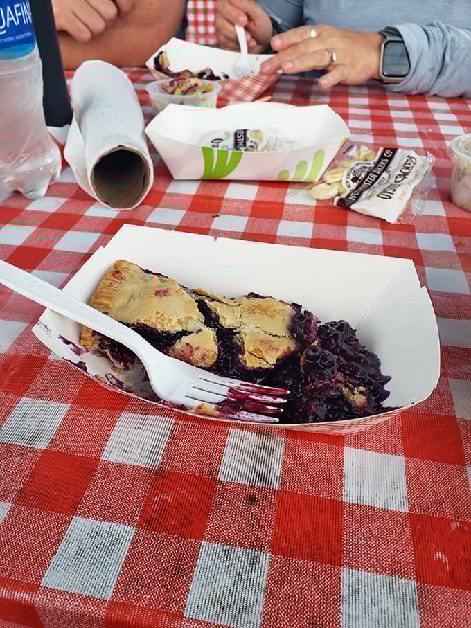 Freshly baked pies lined up like beauty pageant contestants. Each one a potential Miss Universe of desserts!