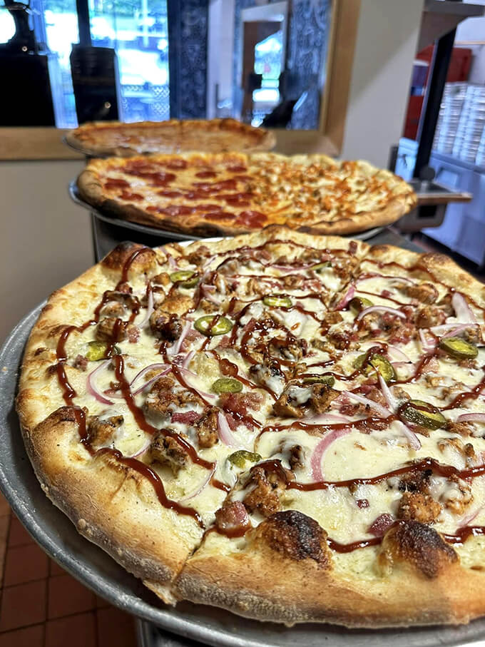 BBQ chicken pizza: because sometimes you want your pizza to wear a cowboy hat. Yeehaw for flavor!