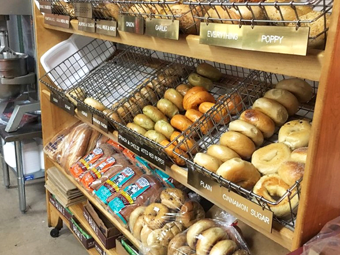 From plain to everything, these beauties are arranged like a carb-lover's art gallery, each shelf telling its own delicious story.