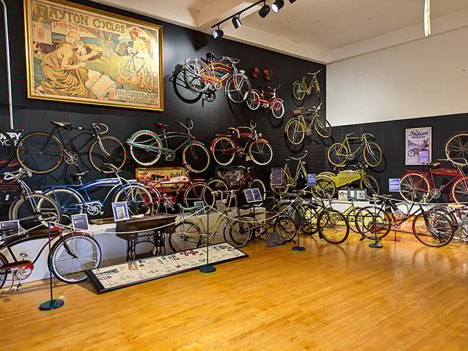 A wheelie impressive sight! This wall-to-wall bicycle bonanza is like a Chrome Age family reunion &ndash; everyone's invited, no spokes-person needed.