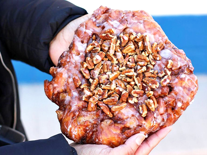 This pecan-studded behemoth isn't just a fritter &ndash; it's what happens when a donut dreams big. 