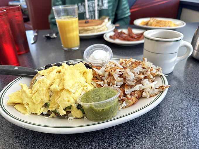 Breakfast of champions... and everyone else! This plate isn't just a meal; it's a morning symphony of flavors that'll make your taste buds dance.