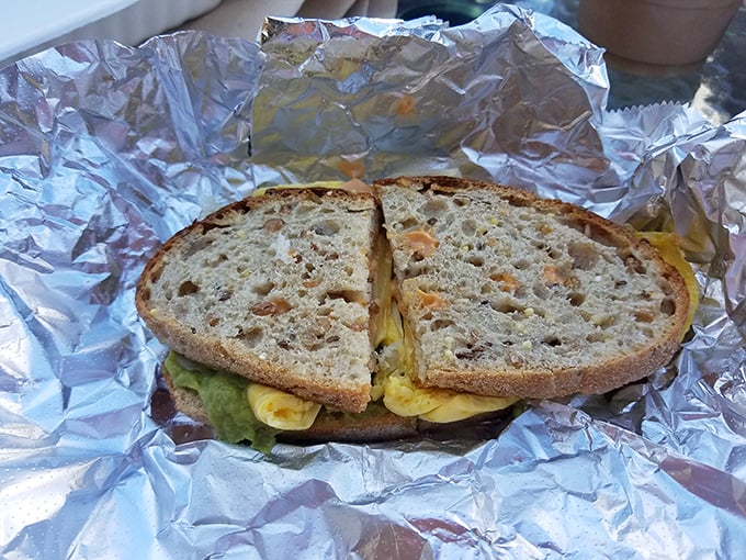 Breakfast perfection on a plate! This sandwich is ready for its close-up, and trust me, you're ready to devour it. Lights, camera, eat!