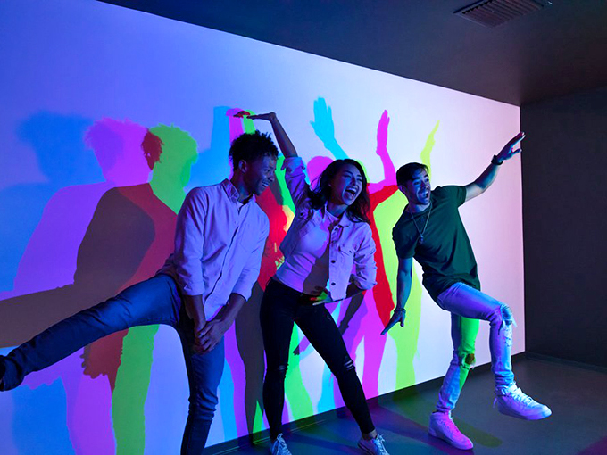 Step into a living, breathing mood ring! This psychedelic space will have you feeling blue one minute and seeing red the next. 