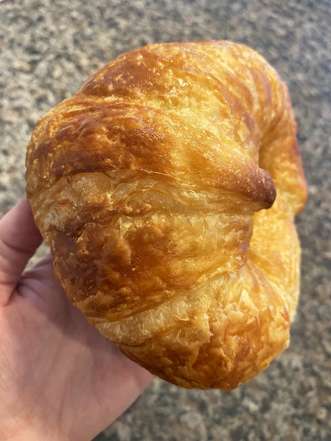 A close-up that shows why Beach Pea's croissants have achieved cult status - layers so delicate they practically whisper "bonjour." Photo credit: Melanie B.