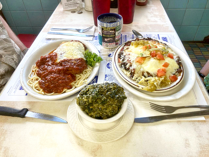 From spaghetti to spinach, the Blue Benn's menu is like a culinary road trip across America. No passport required, just a hearty appetite!