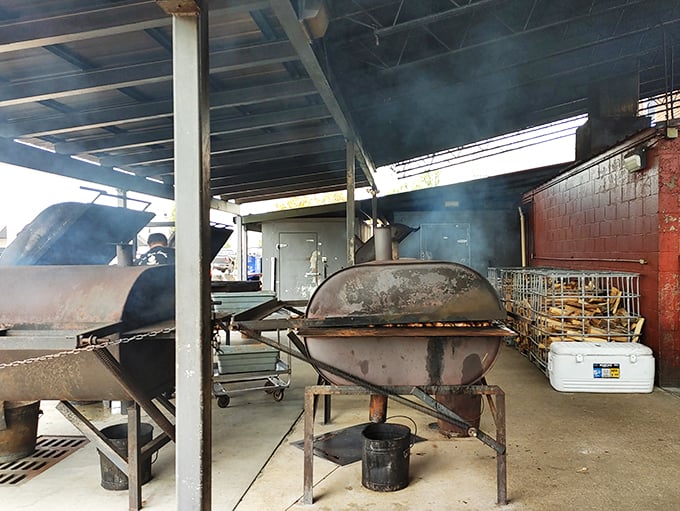 Smoke signals of deliciousness! This grilling area is like a meaty mission control, orchestrating a symphony of sizzles and aromas.