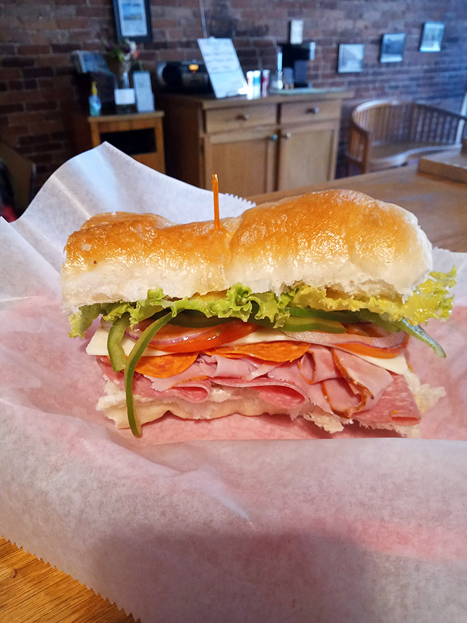 A masterpiece of meat and cheese engineering, this Italian sub proves that sometimes the best things come in half portions.