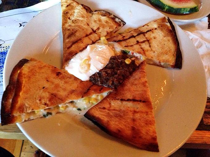 When a quesadilla meets fresh seafood, magic happens. Those grill marks are like a roadmap to flavor paradise. Photo credit: Christina C.