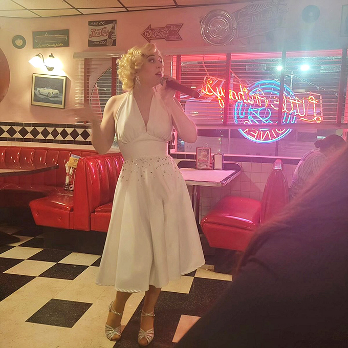A talented performer channels Marilyn Monroe's timeless glamour, bringing Hollywood magic to this corner of the Southwest.