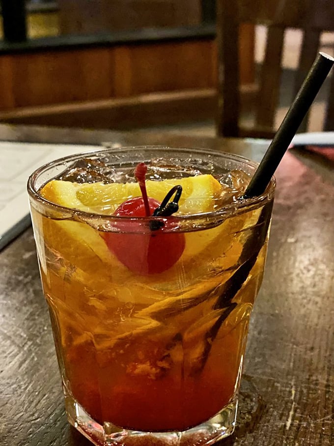 The holy grail of Wisconsin cocktails! This Old Fashioned is dressed to impress with its fruity garnish and amber glow.
