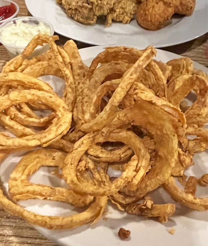 These aren't your average onion rings—they're crispy halos of happiness that will make you forget about fancy dining.