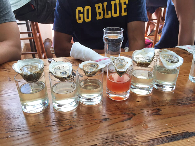 Oyster shooters: the ocean's version of a tequila shot, but infinitely more classy. It's a briny burst of flavor that'll make you say "shucks, that's good!"