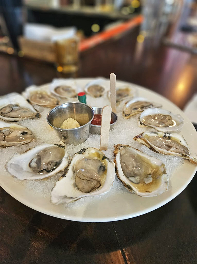 These pristine oysters on ice are nature's perfect appetizer - just add a squeeze of lemon and prepare to be amazed. Photo credit: ABM
