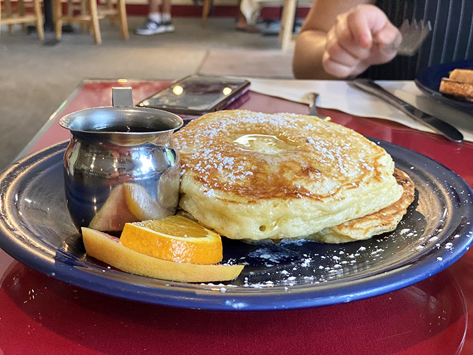 Behold, the pancake of your dreams! Golden, fluffy, and ready to transport you to carb heaven.
