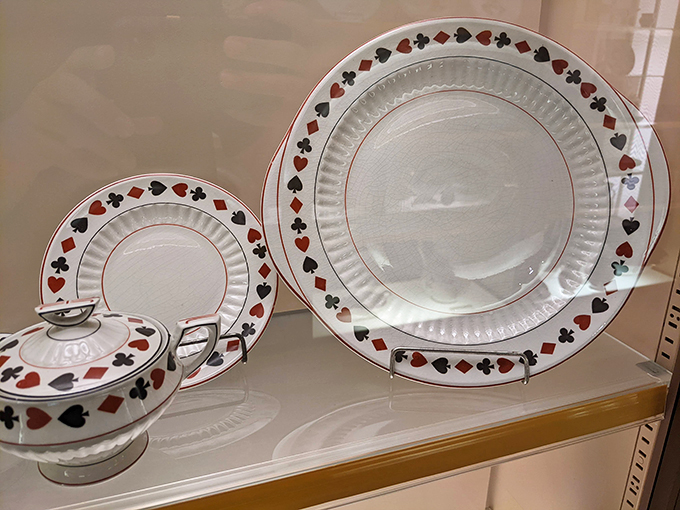 A ceramic smorgasbord that would make Marie Kondo's head spin! From dainty teacups to robust vases, this display has it all.