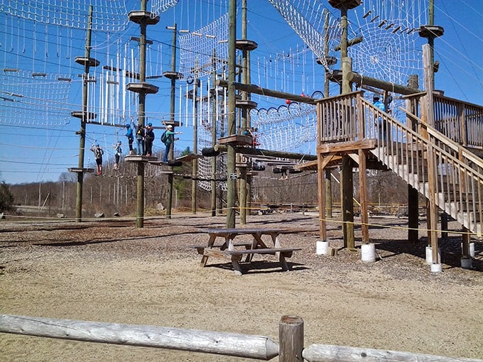 Spider-Man would be proud: These vertical rope challenges turn ordinary folks into wall-climbing superheroes (minus the spandex). Photo credit: Denise Bedard