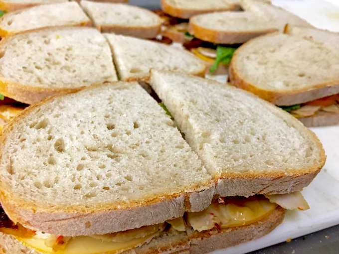 Behold, the sandwich army! These soldiers of satisfaction stand ready to conquer your hunger with their irresistible charm and flavor.