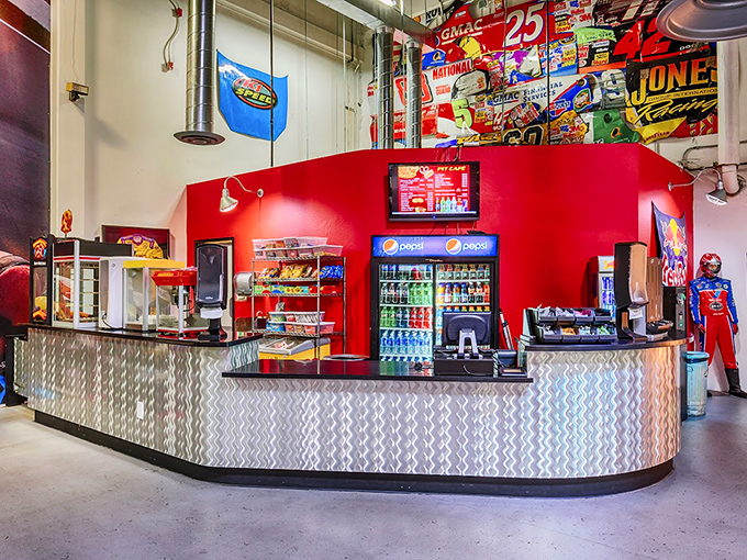 Fuel up, speed demons! This snack bar is where racers replenish their energy and swap tall tales of hairpin turns.