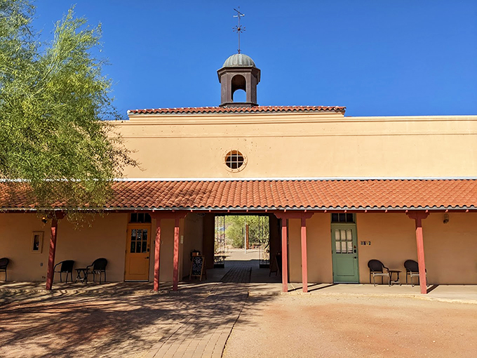 Spanish Colonial architecture meets desert charm at this historic building, now serving as a peaceful desert retreat. Photo credit: John Baker
