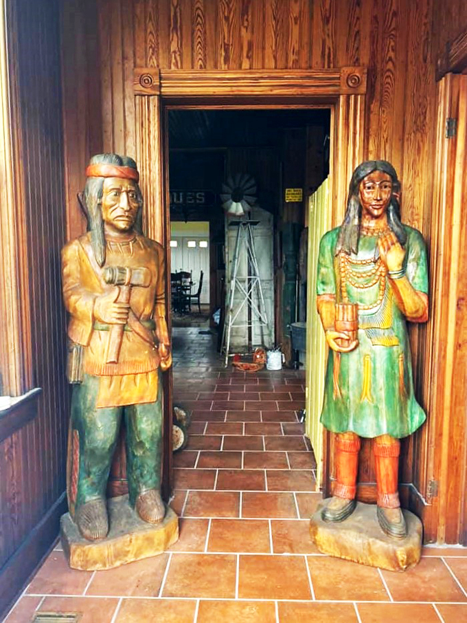 Meet the guardians of antiquity! These wooden sentinels have seen it all, from the Wild West to the wilder '70s. Just don't ask them to babysit.