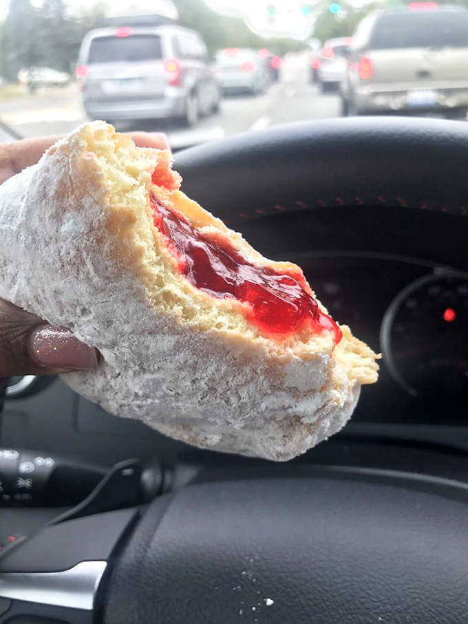 Jelly-filled perfection on wheels! This donut's ready to take your taste buds on a road trip to flavor country