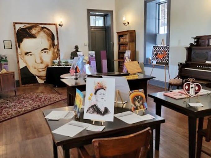 Historic photographs and memorabilia create an immersive journey through time in this thoughtfully curated exhibition space.