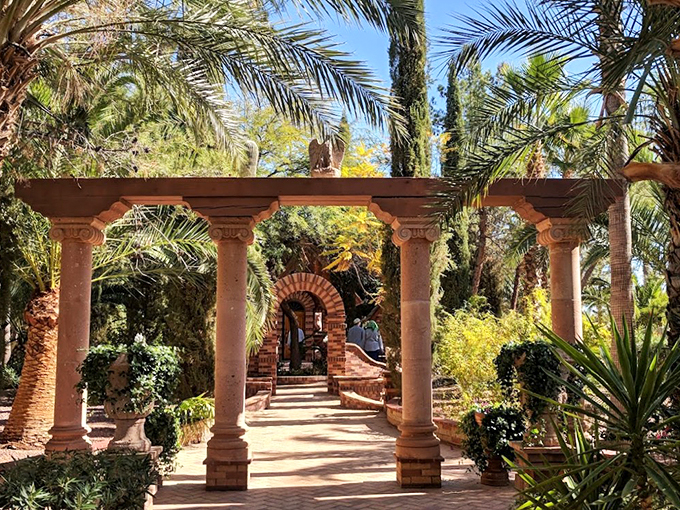 Palm trees and cypress stand guard over this architectural gem. It's like the Parthenon and a palm oasis had a beautiful baby.