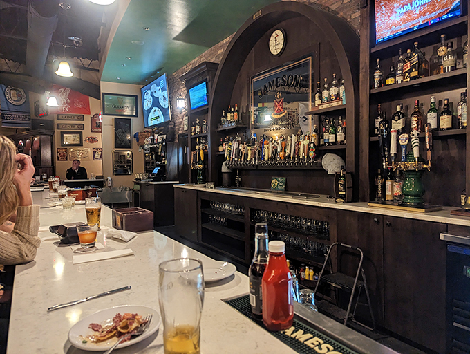 Pull up a stool at this liquid library. With more taps than a Riverdance troupe and enough whiskey to float a leprechaun's hat, you're in for a grand time. Photo credit: Carolyn Cawthon