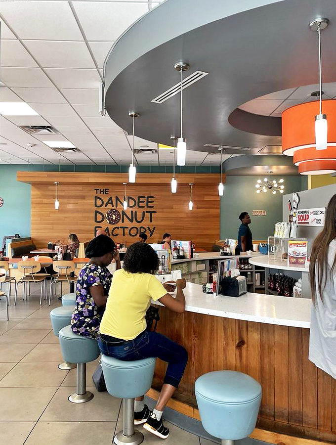 Where donut dreams come true! This bustling dining room is serving up happiness, one plate at a time.
