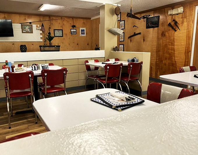 Pull up a chair in this cozy corner, where the decor whispers "small-town charm" and the atmosphere screams "come as you are."