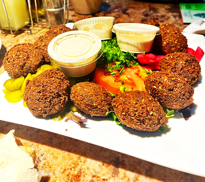 Meet the vegetarian's revenge on boring food. These crispy, golden orbs of chickpea goodness are like edible bocce balls for your mouth. Game on!