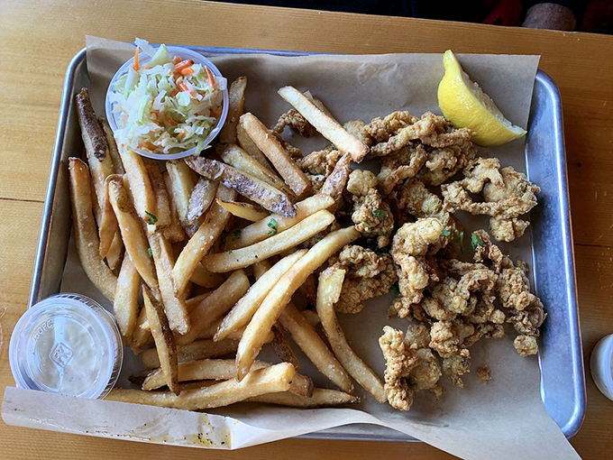 Golden, crispy, and oh-so-tempting! These fried clams are like Neptune's potato chips &ndash; impossible to resist.