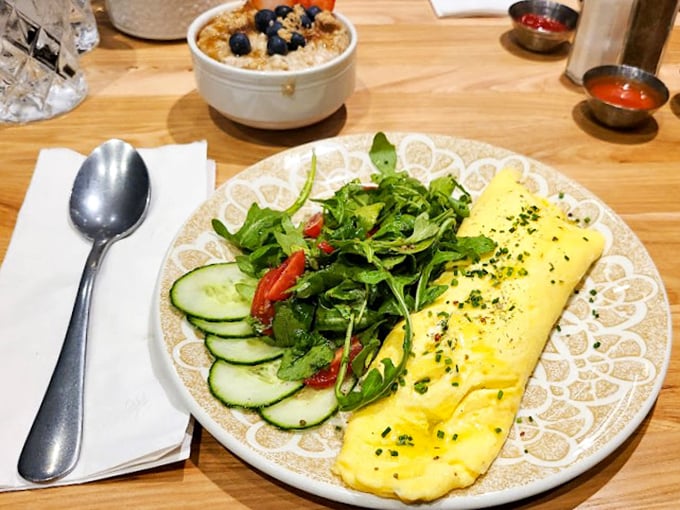 Yellow submarine of deliciousness: This omelet is packed tighter than a Beatles concert, but twice as satisfying.