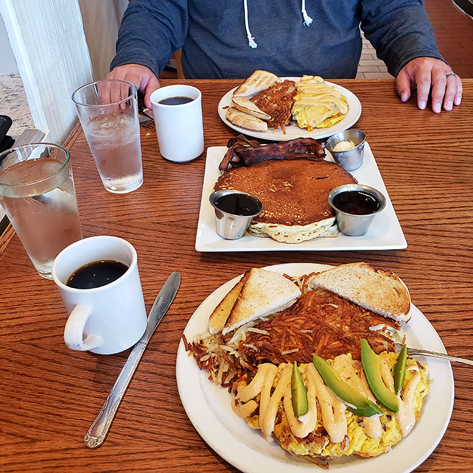 Breakfast of champions or hangover cure? This loaded plate is ready to take on both roles with gusto.