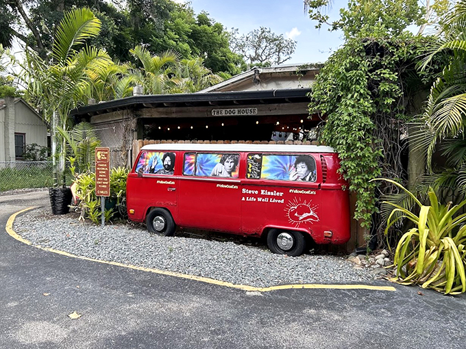 Groovy, baby! This retro VW van isn't just eye candy; it's a time machine to the days of peace, love, and BBQ.