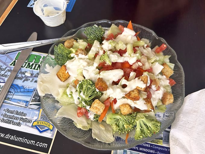 Salad skeptics, prepare to be converted! This colorful creation could make even Popeye forget about spinach and reach for the mixed greens instead. Photo credit: Lisa G.