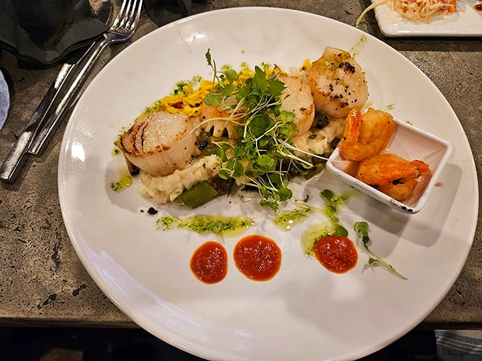 Sea-ductively delicious! These scallops are dressed to impress, with a supporting cast that deserves a standing ovation. Photo credit: Sabrina Jarrett