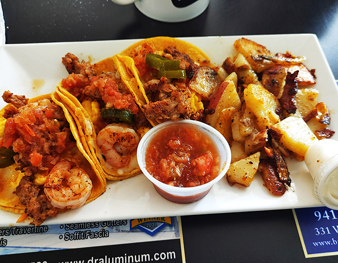 These tacos are loaded with perfectly seasoned shrimp and fresh salsa &ndash; a little Florida sunshine wrapped in a tortilla.